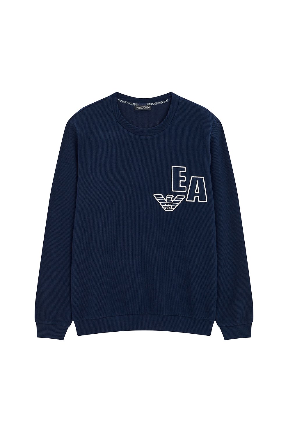 Emporio Armani Underwear엠포리오 아르마니 언더웨어 남성 리브드 로고 패치 맨투맨 Sivillage