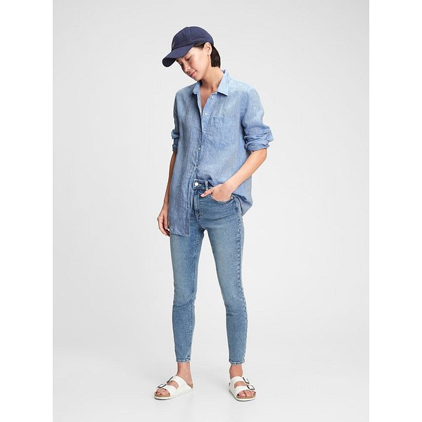Gap Adults갭 ★갭 여성 21년 Summer★ 원 포켓 버튼업 린넨 셔츠 Sivillage 에스아이빌리지