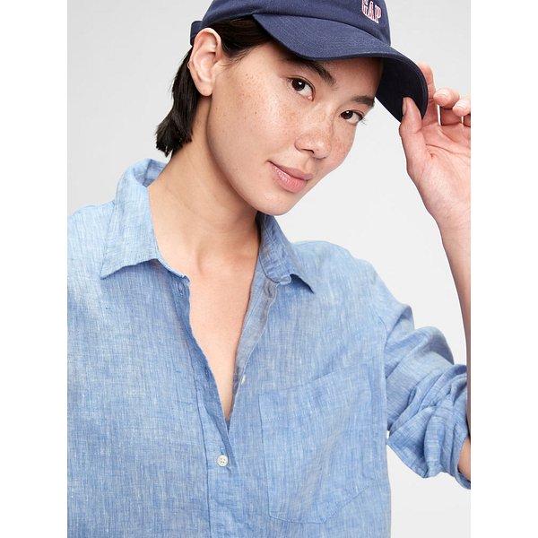 Gap Adults갭 ★갭 여성 21년 Summer★ 원 포켓 버튼업 린넨 셔츠 Sivillage 에스아이빌리지