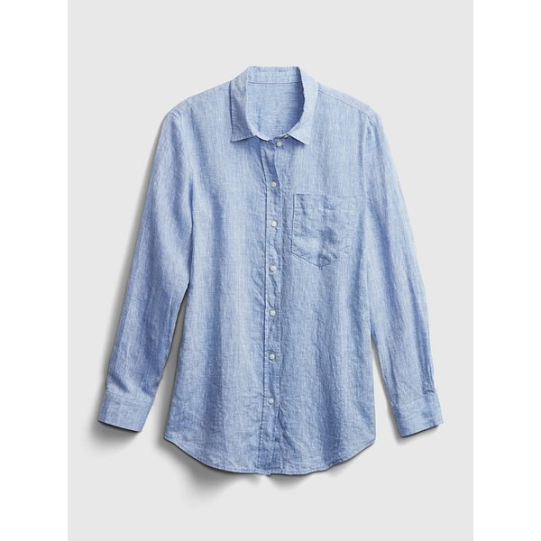 Gap Adults갭 ★갭 여성 21년 Summer★ 원 포켓 버튼업 린넨 셔츠 Sivillage 에스아이빌리지