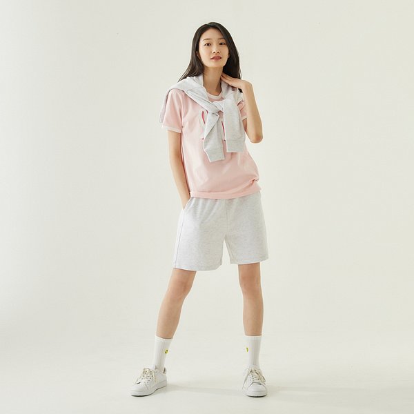 Jaju자주 여 Lovebetter소프트 코튼 배색 반팔 티셔츠 Sivillage 에스아이빌리지
