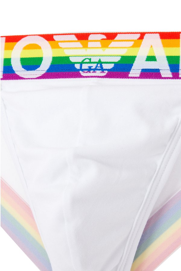 Emporio Armani Underwear엠포리오 아르마니 언더웨어 남성 레인보우 로고 코튼 작스트랩 Si