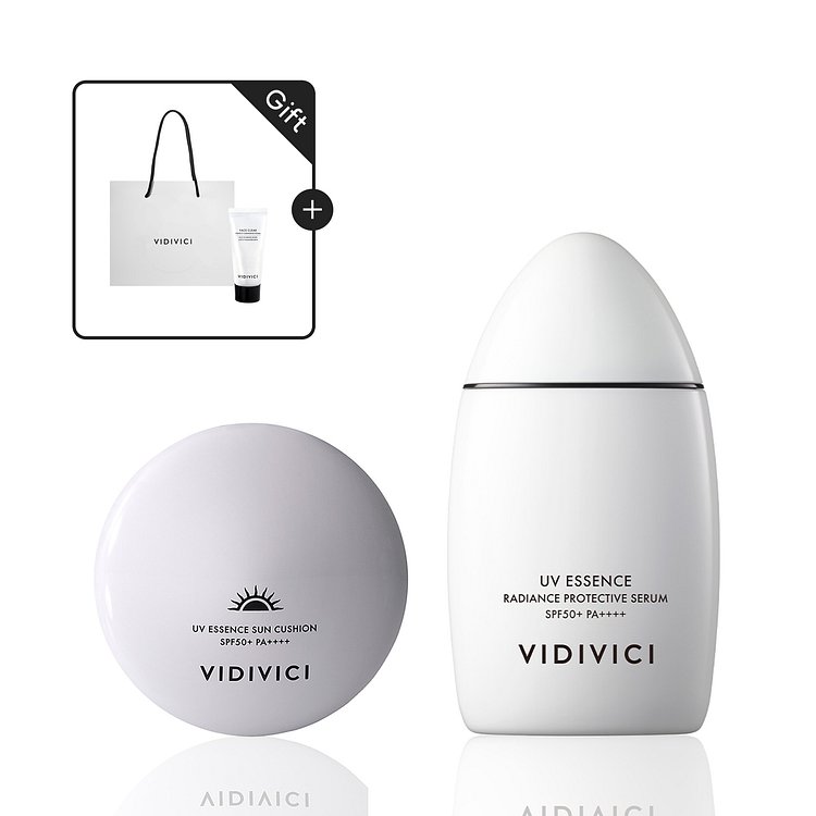 Vidivici비디비치 유브이 에센스 래디언스 프로텍티브 세럼 And 유브이 에센스 선 쿠션 세트 Sivillage