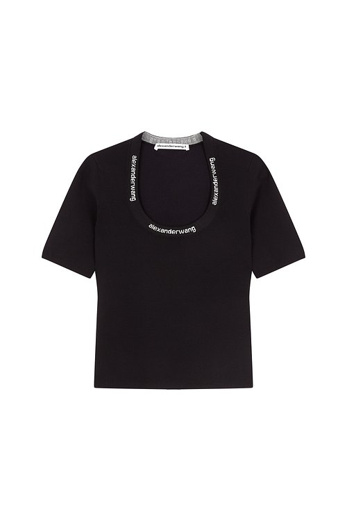 Alexanderwang알렉산더왕 Alexanderwangt 로고 트림 바디콘 티셔츠 Sivillage 에스