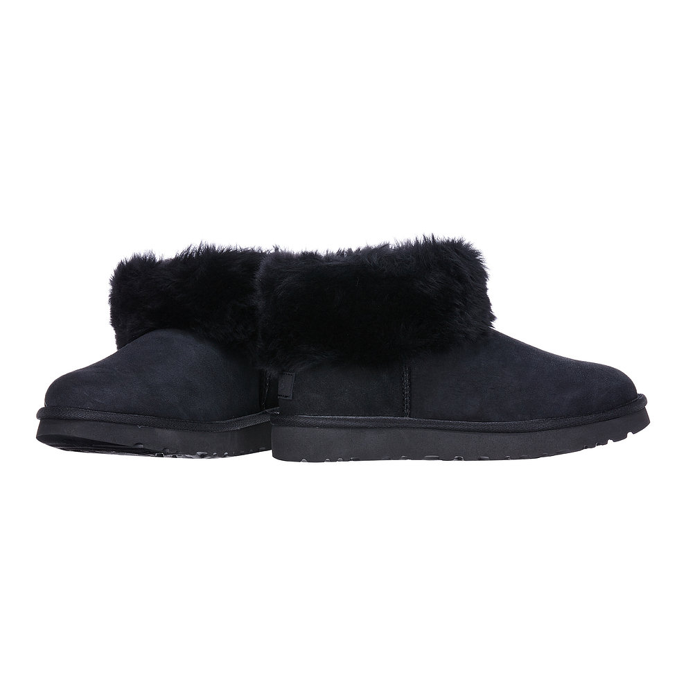 Ugg어그 For Women 퍼 칼라 스웨이드 미니 부츠 클래식 미니 플러프 Sivillage 에스아이빌리지