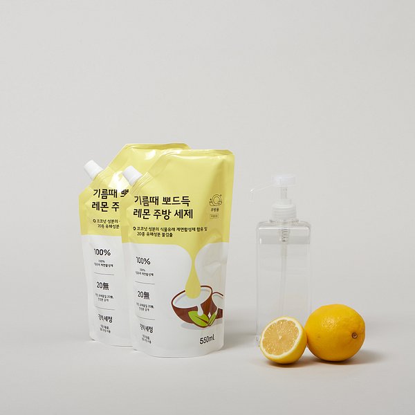 Jaju자주 기름때 뽀드득 레몬 주방세제550ml2개입 Sivillage 에스아이빌리지