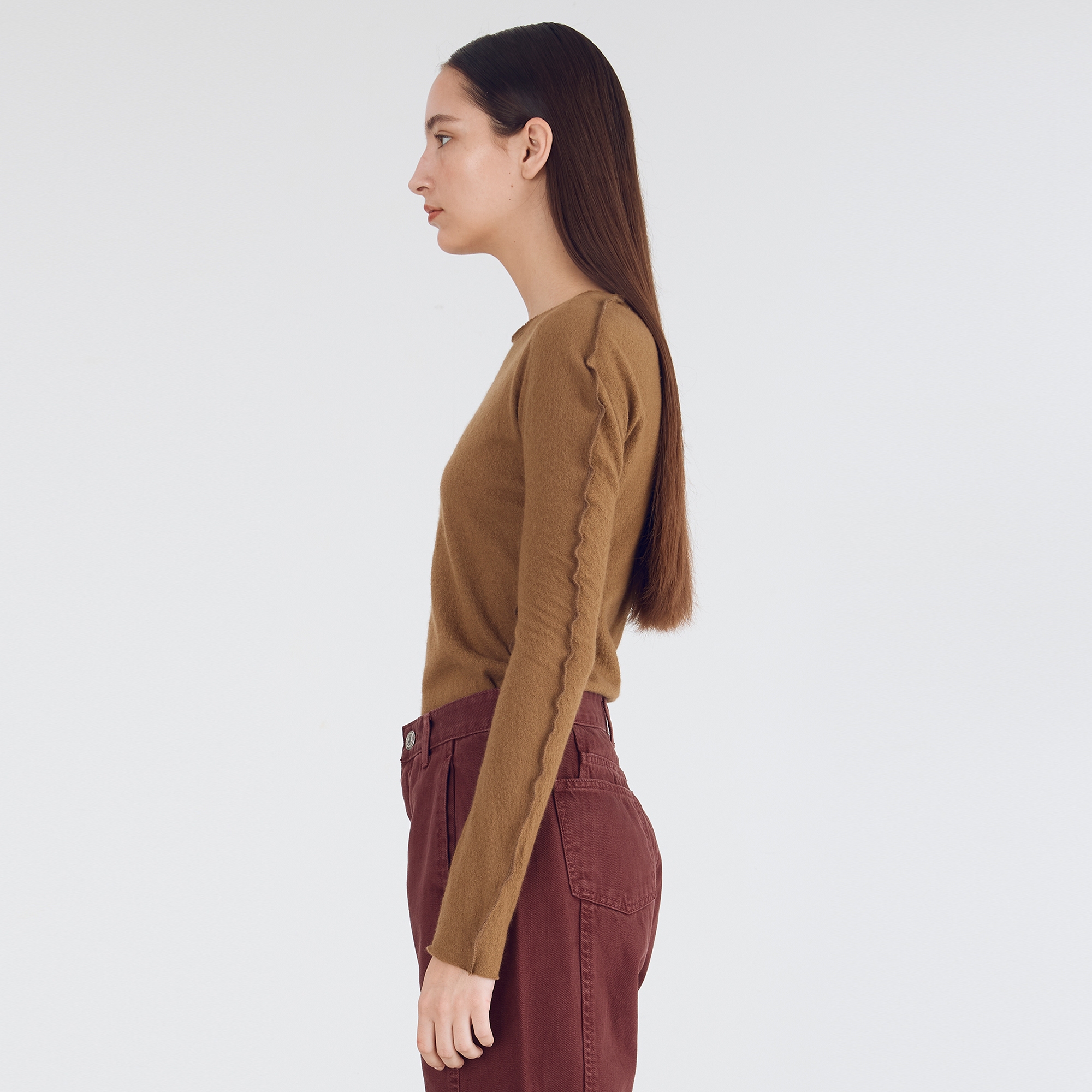 WNDERKAMMER(분더캄머) One line T-Shirt_Khaki | S.I.VILLAGE (에스아이빌리지)