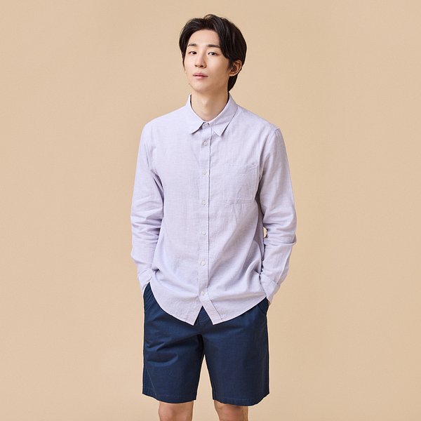 Jaju자주 남 리넨 블렌드 셔츠 Sivillage 에스아이빌리지
