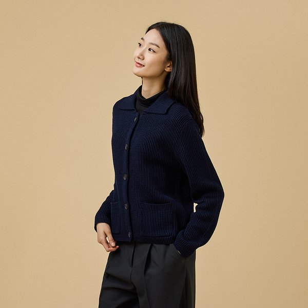Jaju자주 여 카라 버튼 가디건 Sivillage 에스아이빌리지