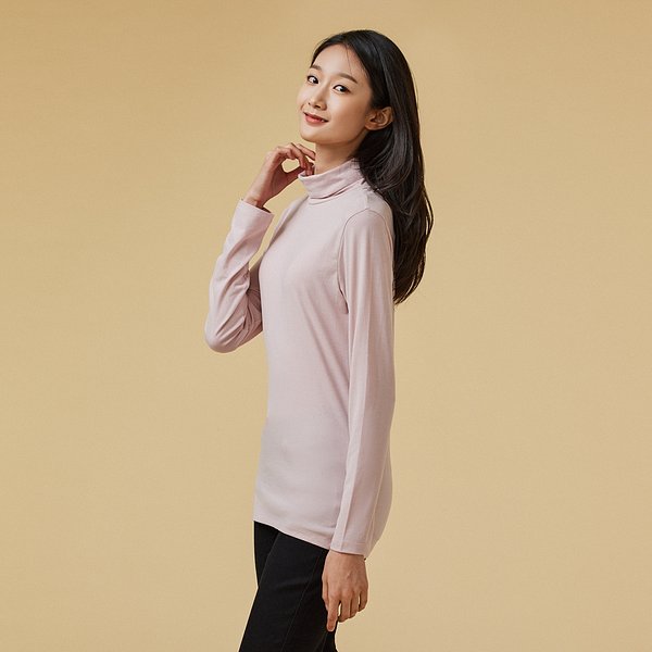 Jaju자주 여 소프트 터틀넥 티셔츠 Sivillage 에스아이빌리지