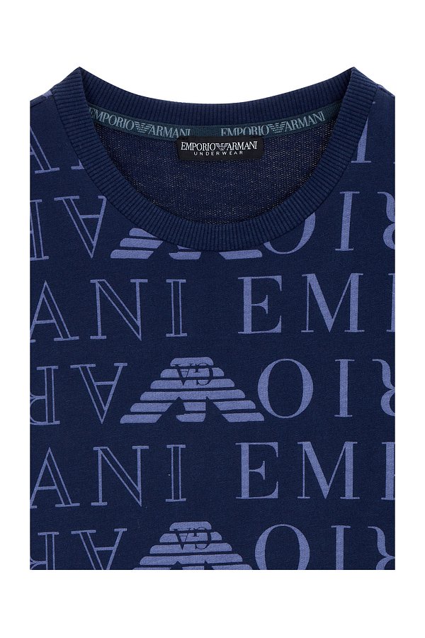 Emporio Armani Underwear엠포리오 아르마니 언더웨어 남성 로고 패턴 크루넥 라운지 티셔츠 Si