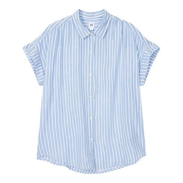 ★갭 여성 21년 Summer★ 롤업 슬리브 셔링 셔츠 Sivillage