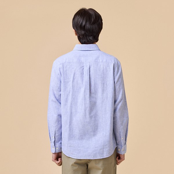 Jaju자주 남 리넨 블렌드 셔츠 Sivillage 에스아이빌리지