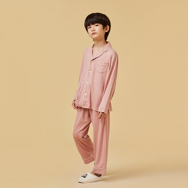 Jaju자주 키즈 피치기모 파자마상하세트핑크 Sivillage 에스아이빌리지