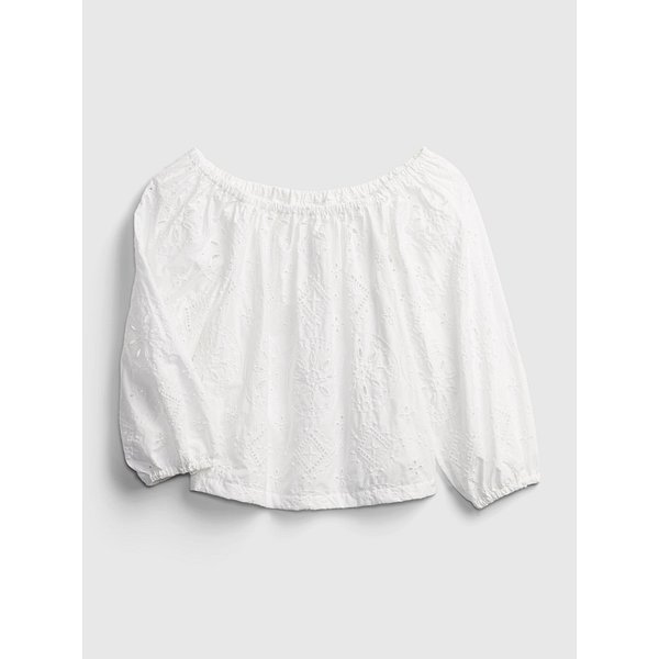 Gap Adults갭 ★갭 여성 21년 Spring★ 아일릿 레이스 오프숄더 크롭 탑 Sivillage 에스아이빌리지