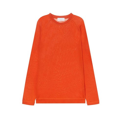 Officine Generale종료오피신제네랄종료 오렌지 단색 면혼방 니트 Gmsw2e174o2 Si