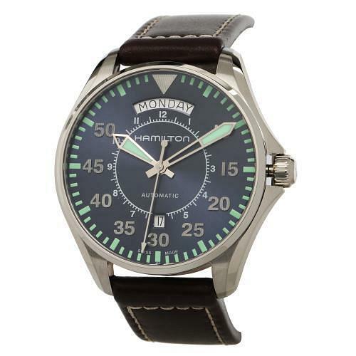 [HAMILTON]Khaki Pilot Auto Day Date 42mm / Blue - brw leather_H64615545 ...