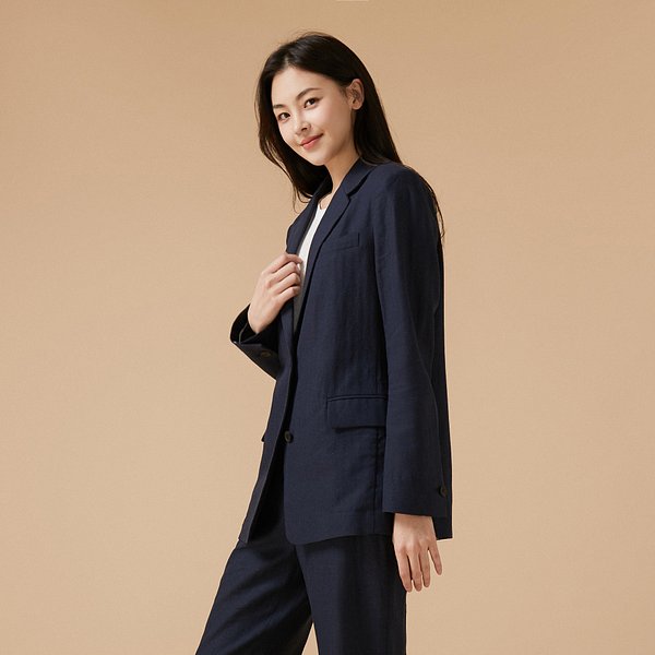 Jaju자주 리넨 블렌드 자켓 Sivillage 에스아이빌리지