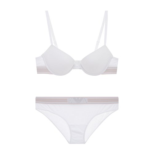 Emporio Armani Underwear엠포리오 아르마니 언더웨어 스트라이프 에바 로고 브라 And 팬티 세트 Si