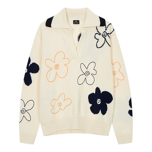 Paul Smith폴스미스 Ps Paul Smith 여성 플라워 자수 브이넥 스웨터 Sivillage 에스아이빌리지