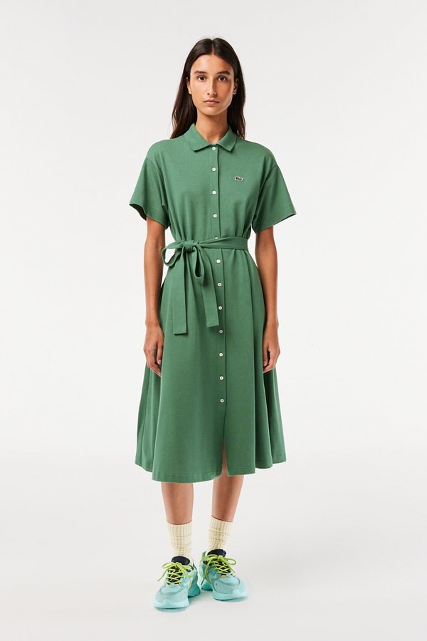 Lacoste라코스테 라코스테 여성 벨트형 반팔 폴로 원피스 Ef7923 53g Kx5 Sivillage 에스