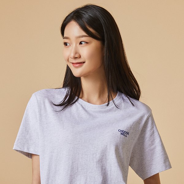 Jaju자주 여 Better 코튼 레터링 반팔 티셔츠 Sivillage 에스아이빌리지