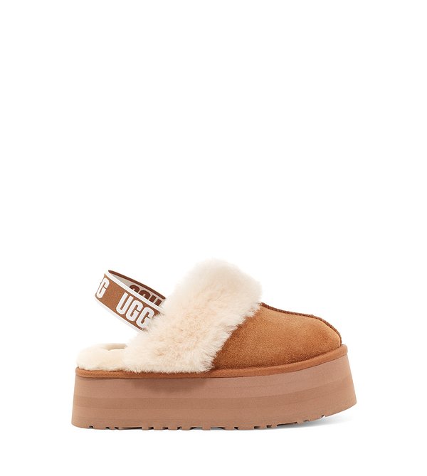 Ugg어그 For Women Ugg 로고 밴딩 퍼 카라 플랫폼 샌들 펀케트 Sivillage 에스아이빌리지
