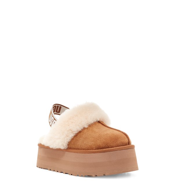 Ugg어그 For Women Ugg 로고 밴딩 퍼 카라 플랫폼 샌들 펀케트 Sivillage 에스아이빌리지