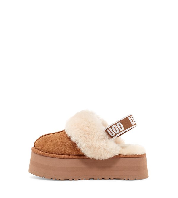 Ugg어그 For Women Ugg 로고 밴딩 퍼 카라 플랫폼 샌들 펀케트 Sivillage 에스아이빌리지