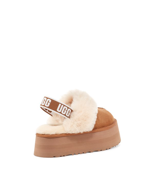 Ugg어그 For Women Ugg 로고 밴딩 퍼 카라 플랫폼 샌들 펀케트 Sivillage 에스아이빌리지