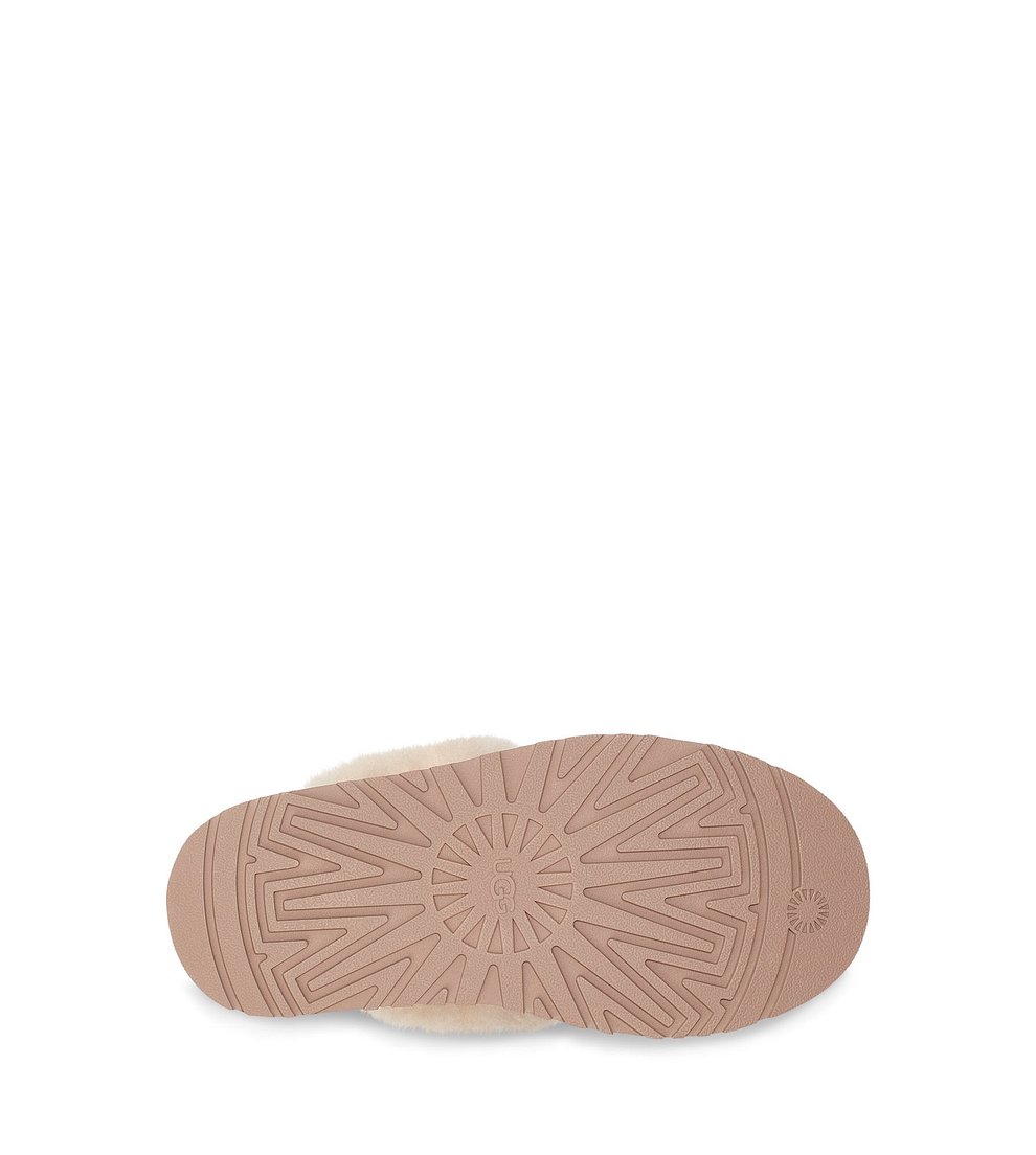 Ugg어그 For Women Ugg 로고 밴딩 퍼 카라 플랫폼 샌들 펀케트 Sivillage 에스아이빌리지