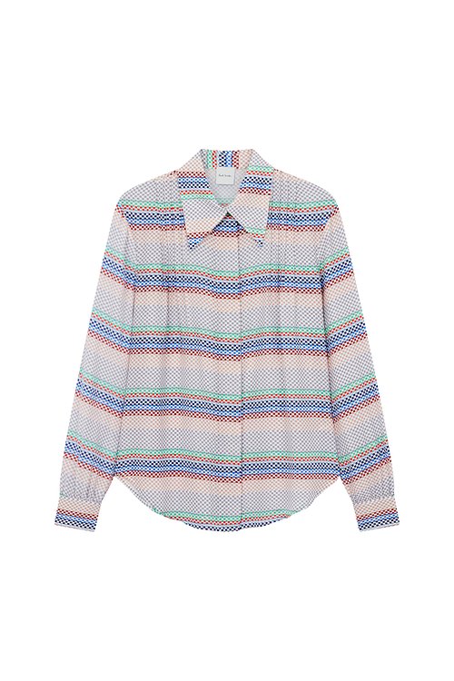 Paul Smith폴스미스 여성 배색 체크 패턴 실크 셔츠 Sivillage 에스아이빌리지