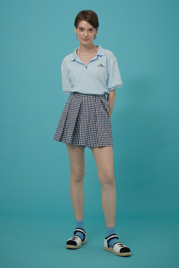 Lalasunnyside라라써니사이드 네이비 깅엄 스커트팬츠 Sivillage 에스아이빌리지