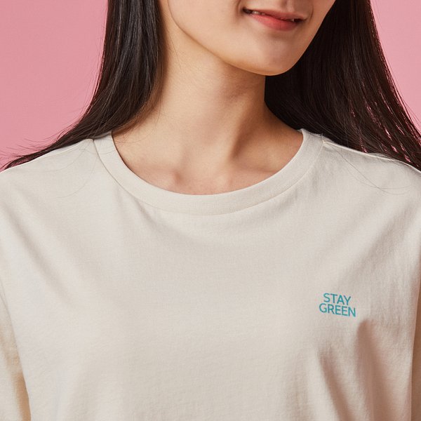 Jaju자주 여 Better 코튼 레터링 반팔 티셔츠 Sivillage 에스아이빌리지