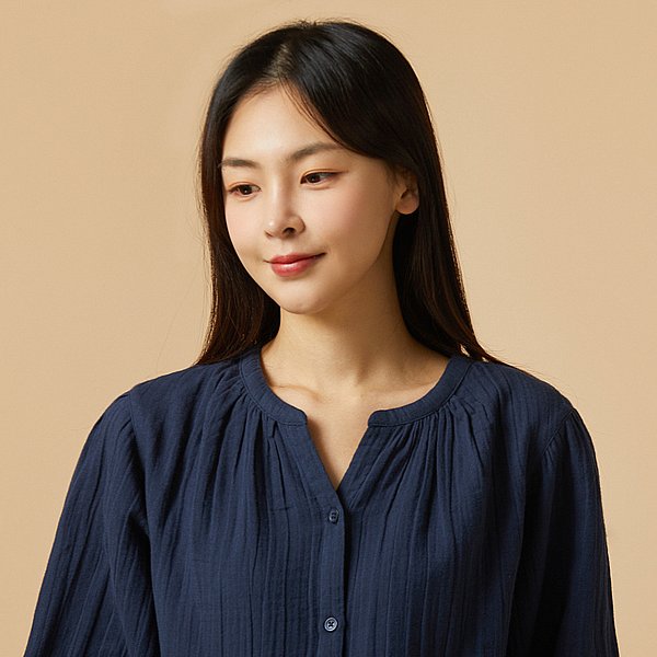 Jaju자주 여 이중지 노카라 파자마 상의 Sivillage 에스아이빌리지