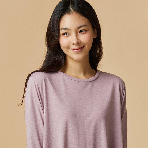 Jaju자주 여 레이온 블렌드 7부 베이직 A라인 원피스 Sivillage 에스아이빌리지