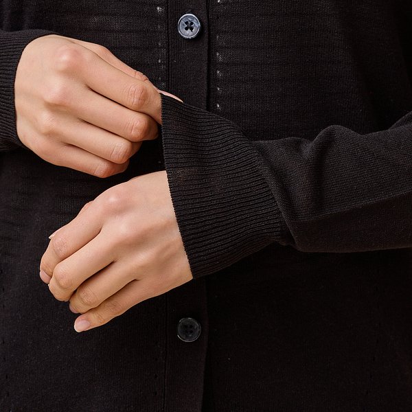 Jaju자주 여 리넨 블렌디드 워셔블 긴팔 가디건 Sivillage 에스아이빌리지