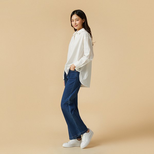 Jaju자주 여 루즈핏 베이직 셔츠 Sivillage 에스아이빌리지