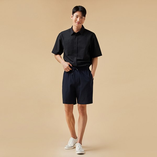 Jaju자주 남 시어서커 하프 팬츠 Sivillage 에스아이빌리지
