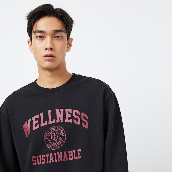Jaju자주 남 탄탄 스웨트 그래픽 셔츠 Sivillage 에스아이빌리지