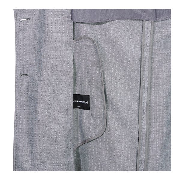 Emporio Armani엠포리오 아르마니 남성 스트라이프 패턴 와이드 라펠 코트 Sivillage 에스아이빌리지