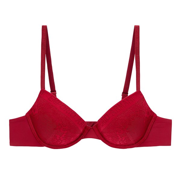 Emporio Armani Underwear엠포리오 아르마니 언더웨어 여성 플라워 레이스 로고 엣지 본딩 심리스 푸쉬업 브라