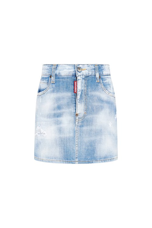 Dsquared2디스퀘어드2 여성 워시드 데님 미니 스커트 Sivillage 에스아이빌리지