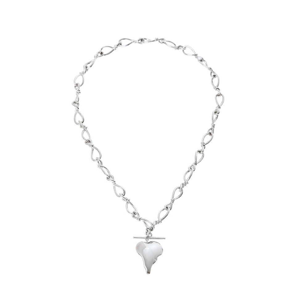 DAYZ Heart Link Chain Necklace_Silver - S.I.VILLAGE