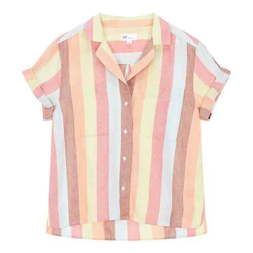 Gap Adults갭 ★갭 여성 20년 Summer★ 스트라이프 롤업 슬리브 셔츠 Sivillage 에스아이빌리지