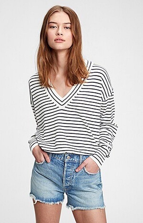 Gap Adults갭 ★갭 여성 21년 Spring★ 린넨 블렌드 브이넥 니트 Sivillage 에스아이빌리지