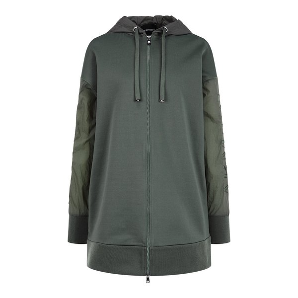 Emporio Armani엠포리오 아르마니 여성 배색 디테일 롱 후드 집업 Sivillage 에스아이빌리지