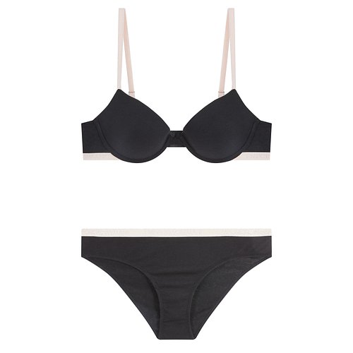 Emporio Armani Underwear엠포리오 아르마니 언더웨어 글리터 로고 디테일 브라 And 팬티 세트 Si