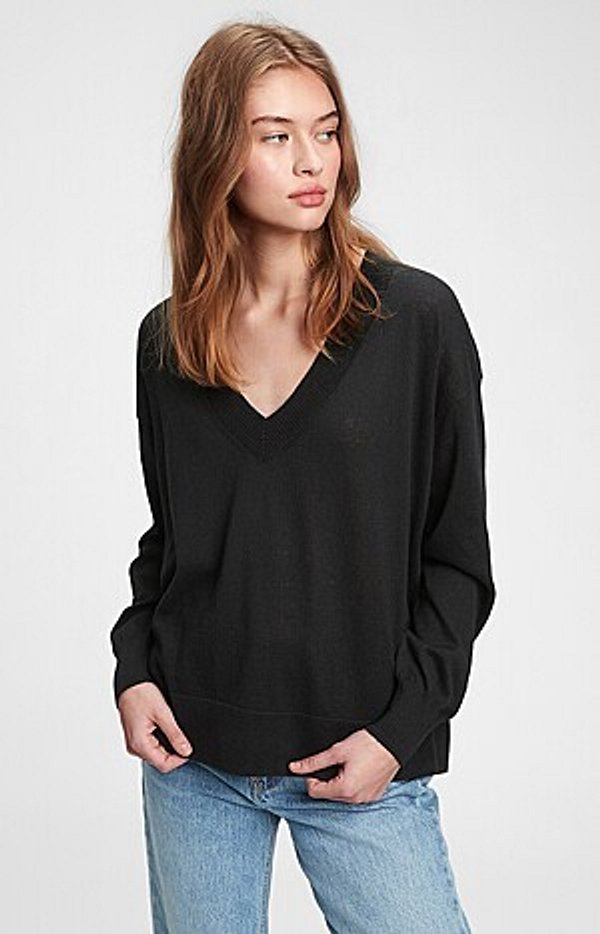 Gap Adults갭 ★갭 여성 21년 Spring★ 린넨 블렌드 브이넥 니트 Sivillage 에스아이빌리지