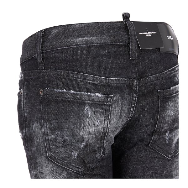 Dsquared2디스퀘어드2 여성 넘버로고 패치 데미지 데님팬츠 Jennifer Cropped Sivillage
